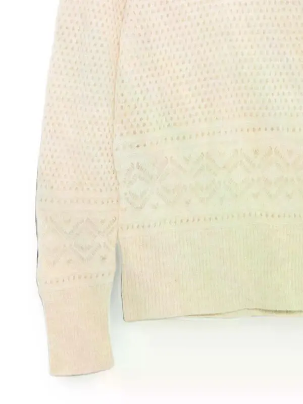 D.exterior Open-knit Pointelle-trim Sweater