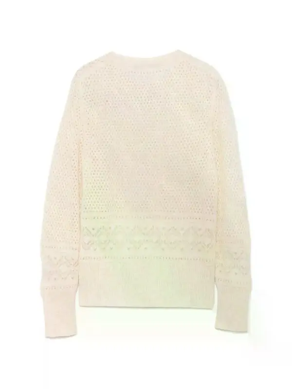 D.exterior Open-knit Pointelle-trim Sweater - Neutrals