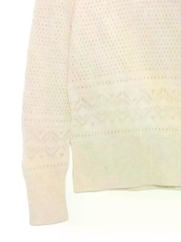 D.exterior Open-knit Pointelle-trim Sweater - Neutrals