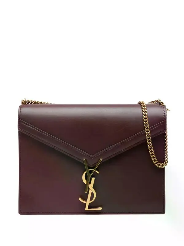Saint Laurent Smooth Calfskin Monogram Cassandra Clasp Shoulder Bag - Red