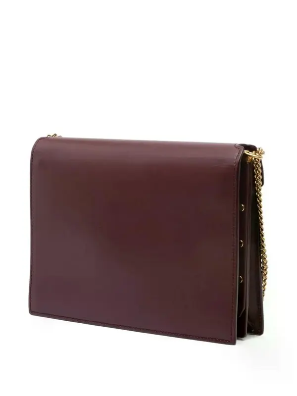 Saint Laurent Smooth Calfskin Monogram Cassandra Clasp Shoulder Bag - Red