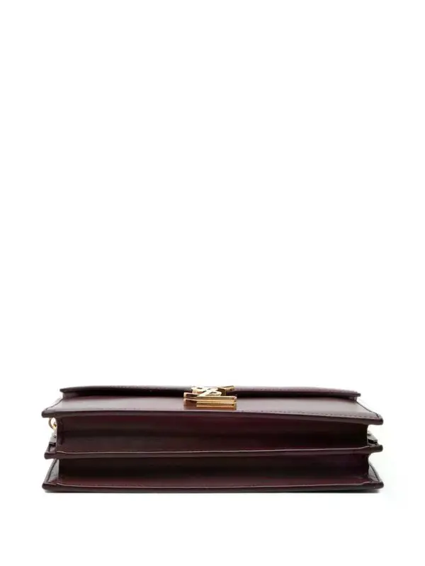 Saint Laurent Smooth Calfskin Monogram Cassandra Clasp Shoulder Bag - Red