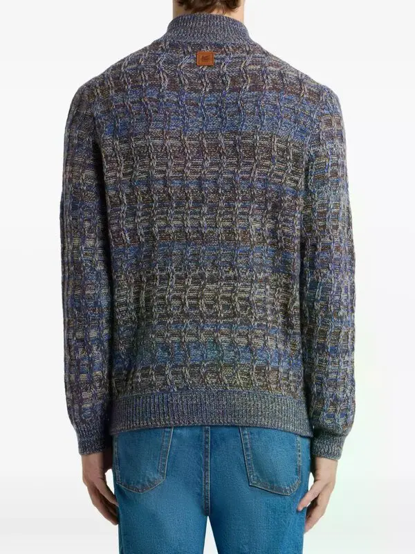 Etro Cable-knit Cashmere Quarter-zip Sweater
