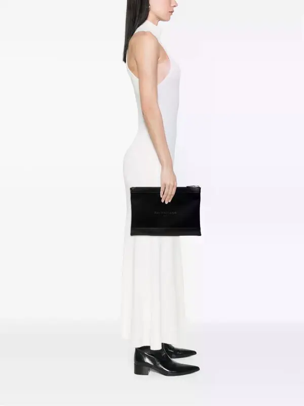 Balenciaga Canvas Clutch Bag - Black