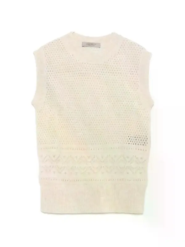 D.exterior Open-knit Sleeveless Sweater
