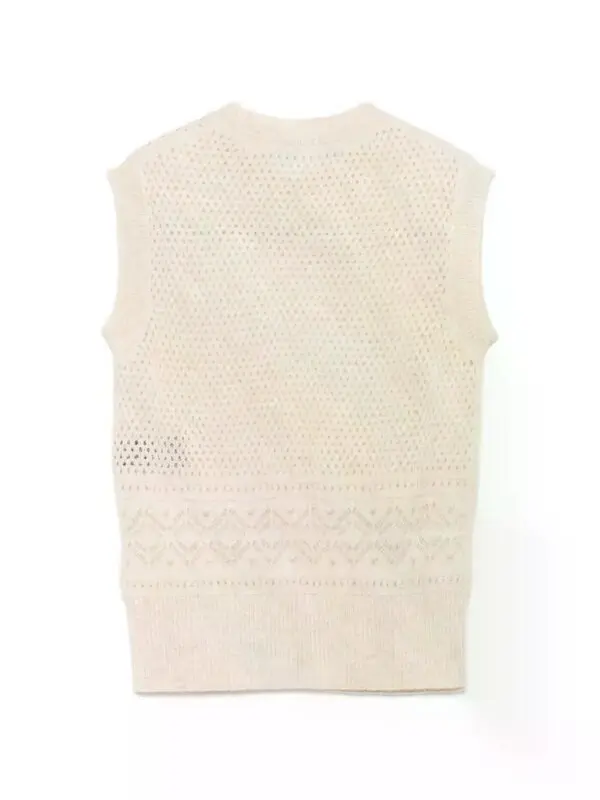D.exterior Open-knit Sleeveless Sweater