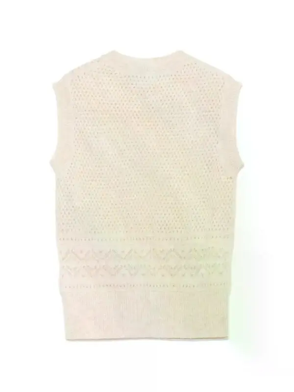 D.exterior Open-knit Sleeveless Sweater