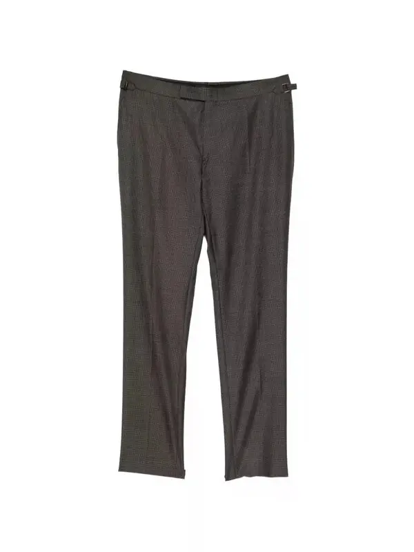 TOM FORD Dark Gray Check Pattern Tailored Trousers