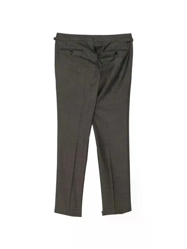 TOM FORD Dark Gray Check Pattern Tailored Trousers