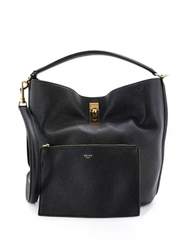 Celine 16 Bag Leather Bucket Bag - Black