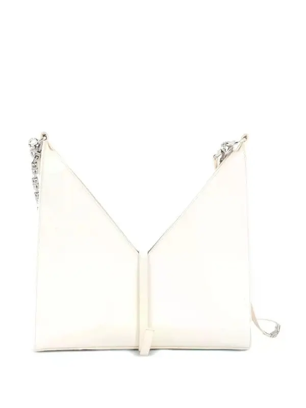 Givenchy Cut Out Shoulder Bag Leather Small Hobo Bag - White