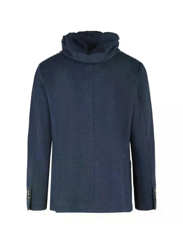 Eleventy Herringbone Hooded Blazer