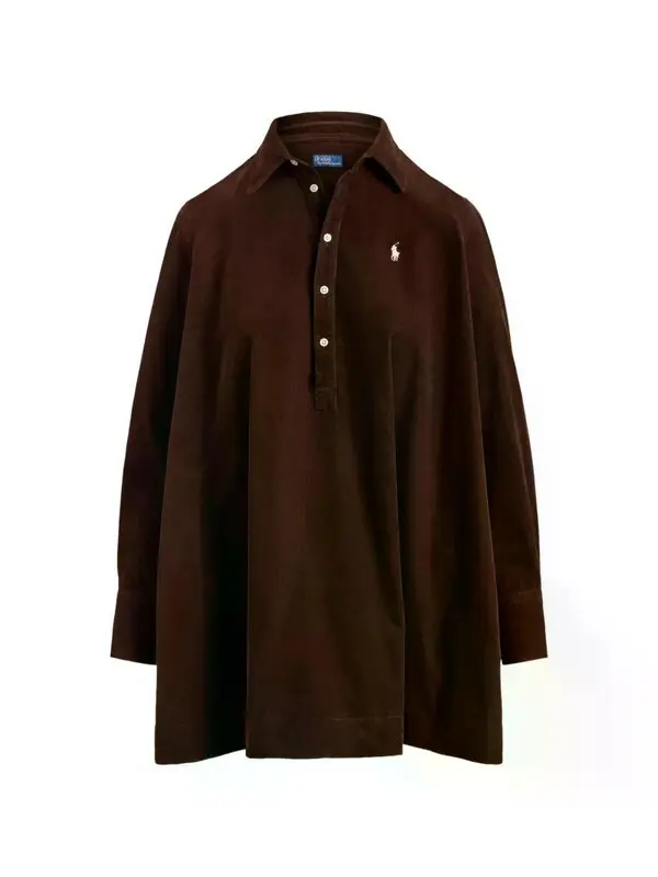 Polo Ralph Lauren Corduroy Long Sleeve Shirt Dress - Brown