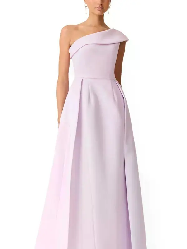 ELLIATT Saphine One-shoulder Pleated Maxi Dress
