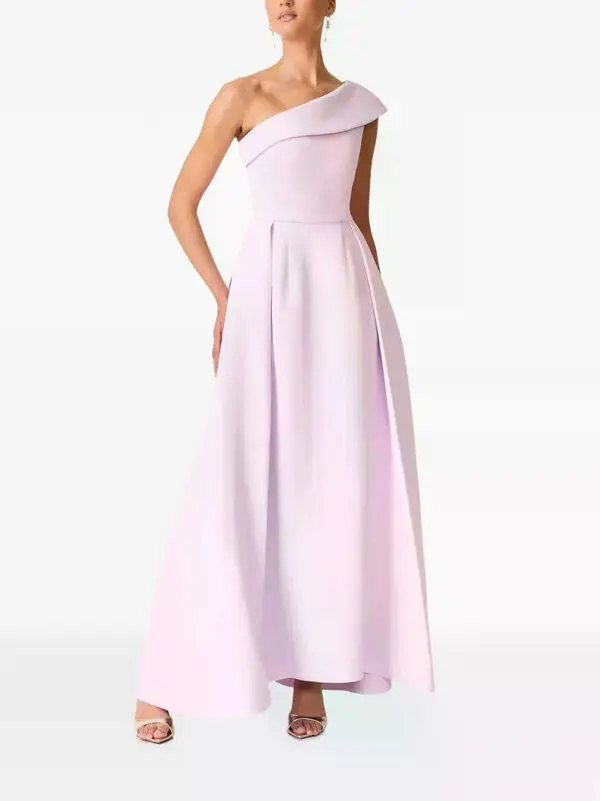 ELLIATT One-shoulder Pleated Maxi Dress