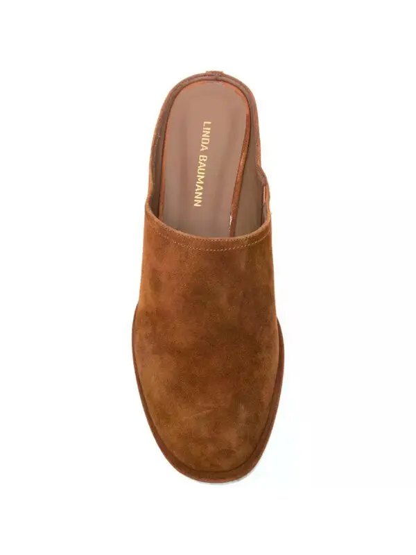 LINDA BAUMANN Suede Block-heel Mules