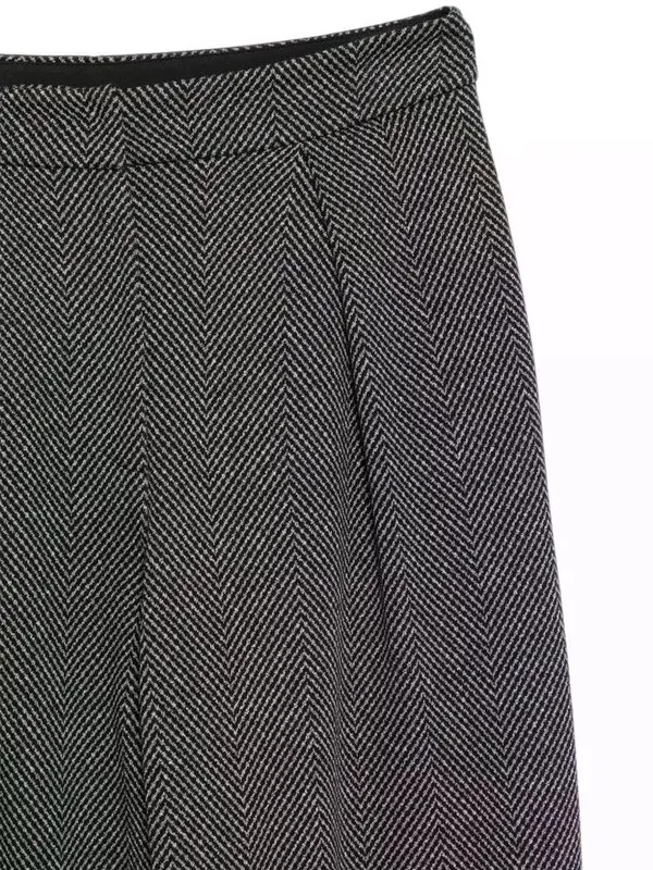 Emporio Armani Herringbone-pattern Pleated Trousers