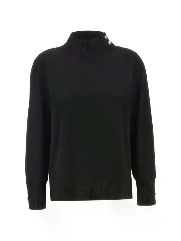 ELENA MIRÒ High Neck Button-detail Sweater