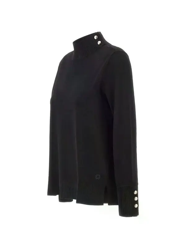 ELENA MIRÒ High Neck Button-detail Sweater
