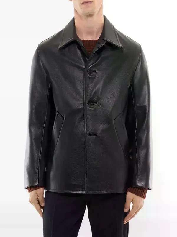 FURSAC Button-front Leather Jacket