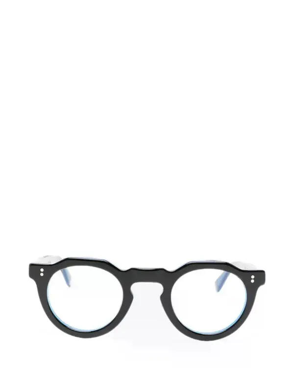 LESCA Pica Round Frame Eyeglasses - Black
