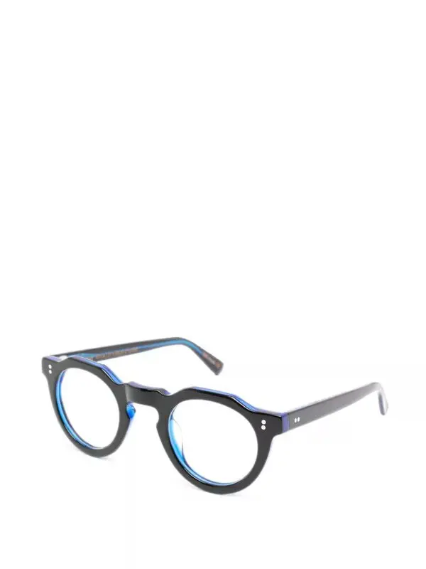 LESCA Pica Round Frame Eyeglasses - Black