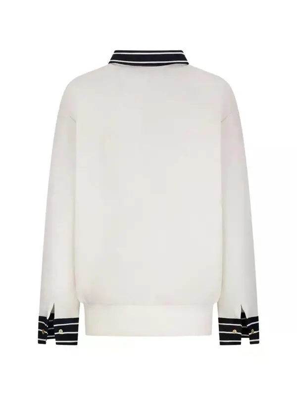 HOUSE OF GRAVITY Long-sleeve Striped Trim Polo Shirt