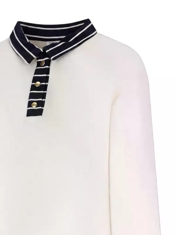 HOUSE OF GRAVITY Long-sleeve Striped Trim Polo Shirt