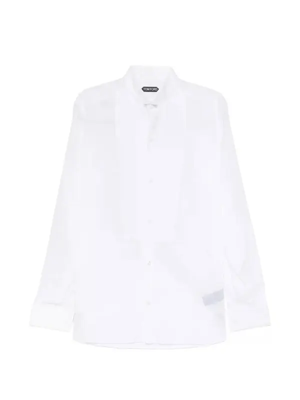 TOM FORD Bib-front Band-collar Shirt - White