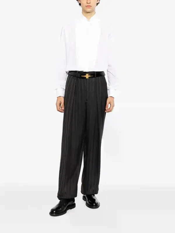 TOM FORD Bib-front Band-collar Shirt - White