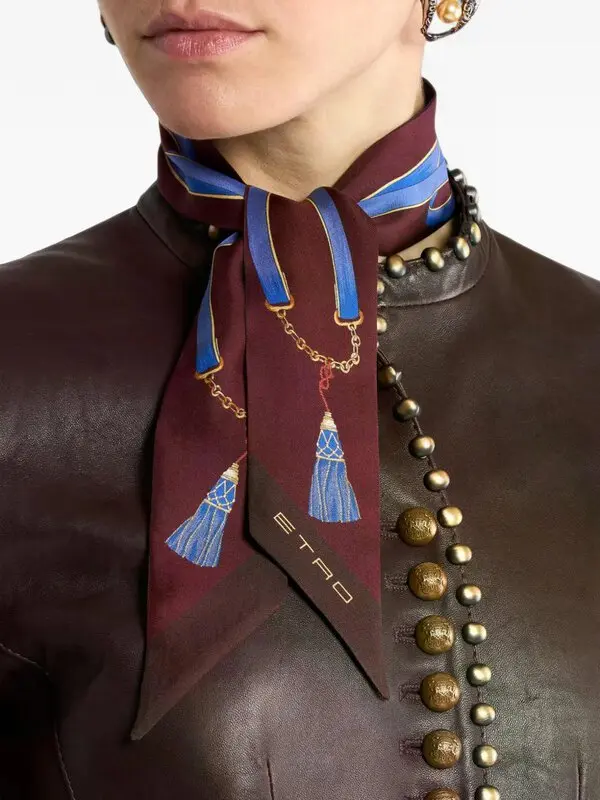 Etro Tassel-print Silk Scarf