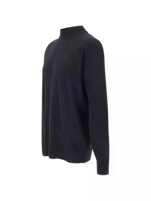 FILIPPO DE LAURENTIIS Herringbone Knit Mock Neck Sweater