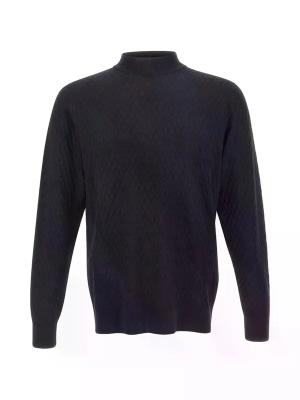 FILIPPO DE LAURENTIIS Herringbone Knit Mock Neck Sweater