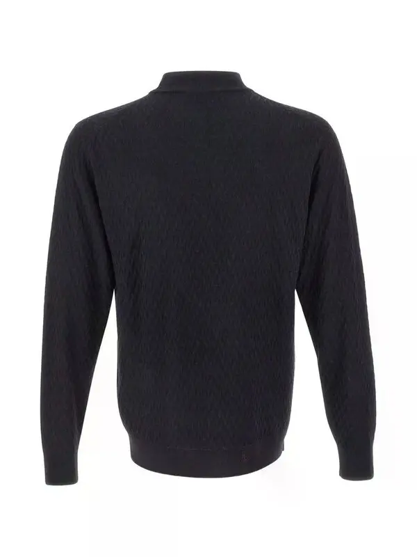 FILIPPO DE LAURENTIIS Herringbone Knit Mock Neck Sweater