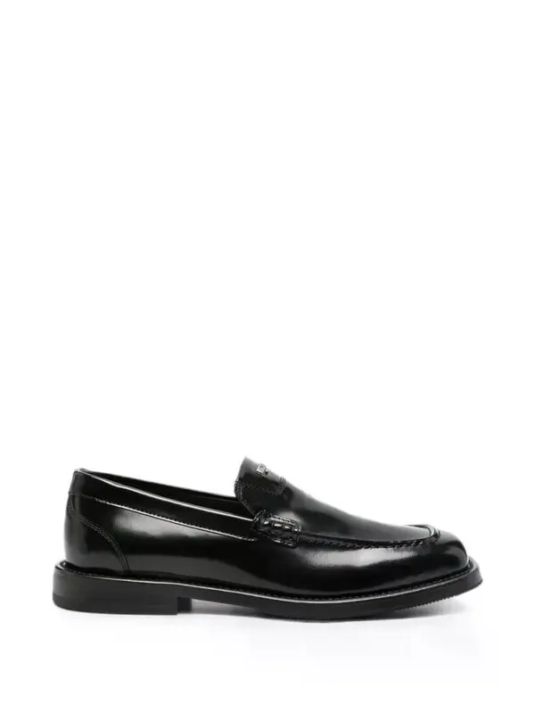 Moschino Plaque Leather Loafers