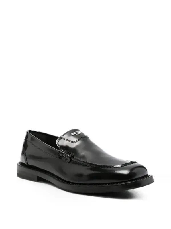 Moschino Plaque Leather Loafers