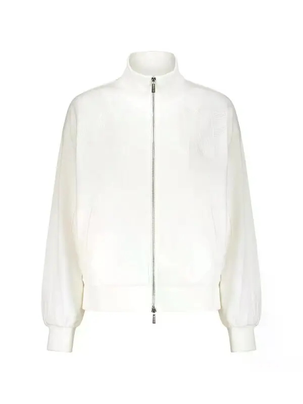 MOORER Rosetta Logo-embroidered Cardigan - White