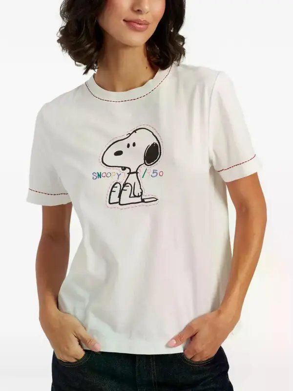 Chinti & Parker Snoopy-embroidered T-shirt