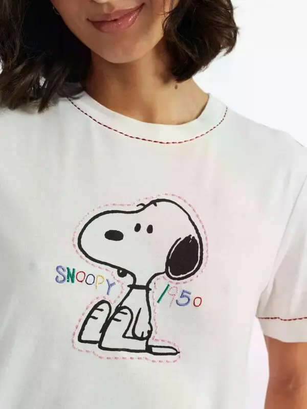 Chinti & Parker Snoopy-embroidered T-shirt