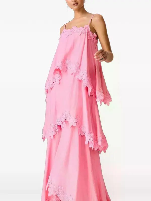 ELLIATT Tiered Lace Trim Maxi Dress