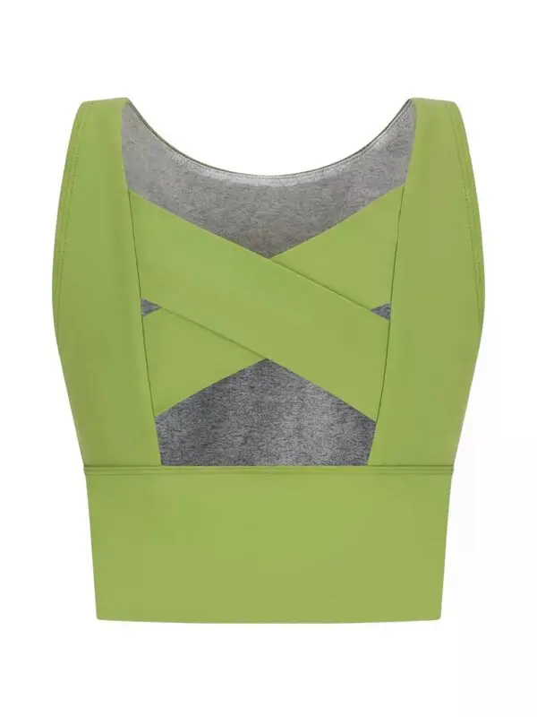 HOUSE OF GRAVITY Sleeveless Cropped Top - Green
