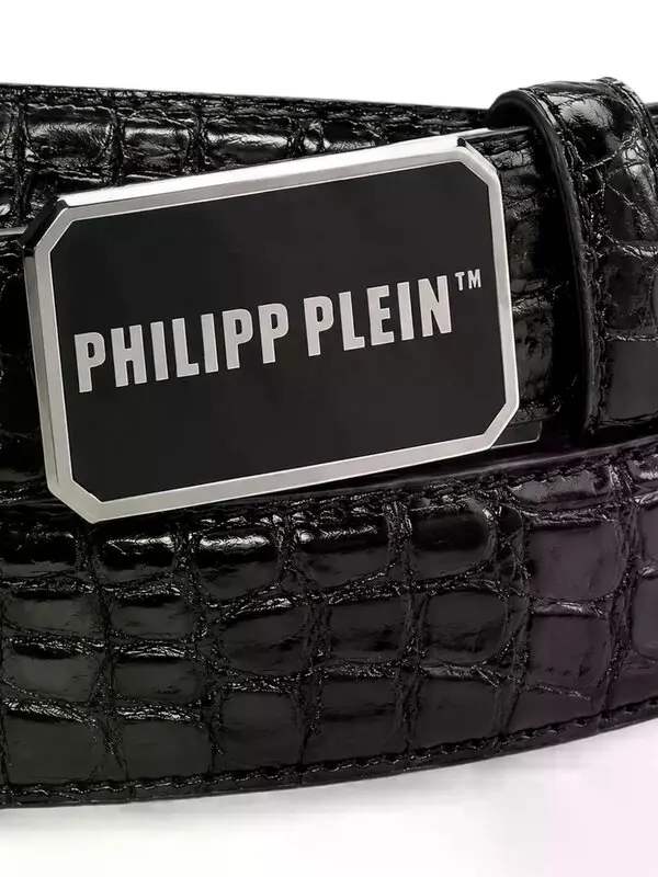 Philipp Plein Leather Belt With Crocodile Effect