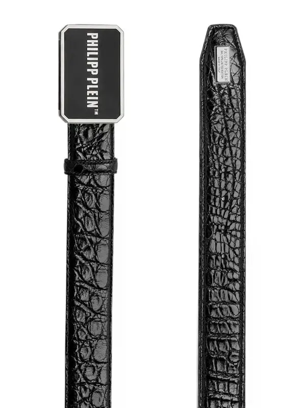 Philipp Plein Leather Belt With Crocodile Effect