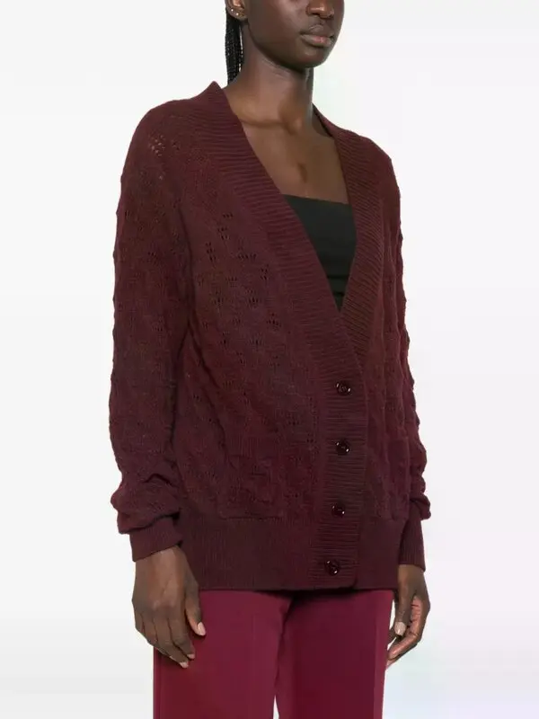Ermanno Scervino Cable-knit Pointelle-trim Cardigan