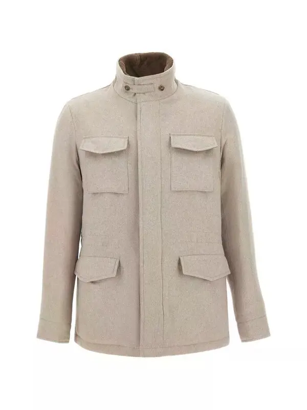 BARBA NAPOLI Fur-collar Four-pocket Jacket