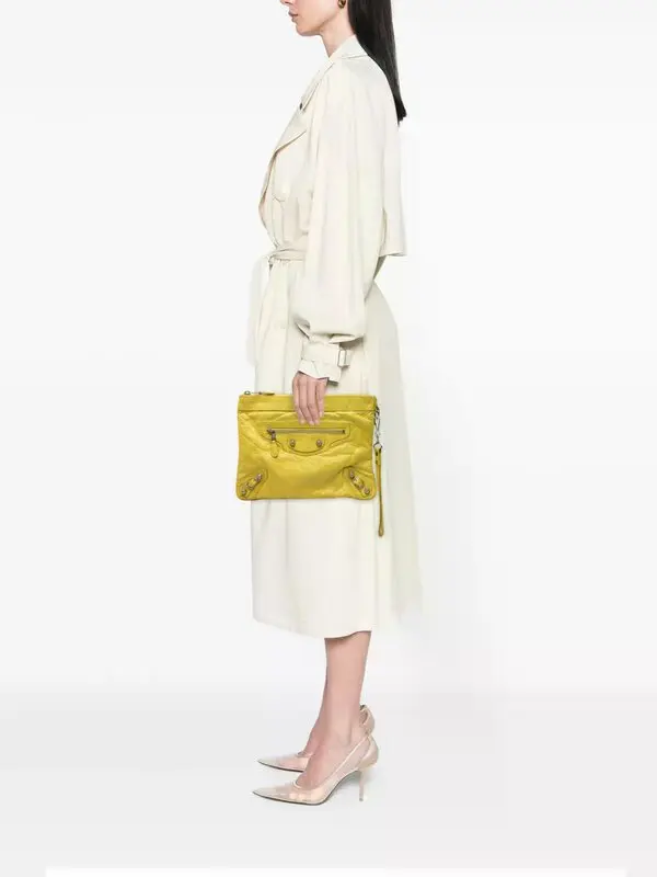 Balenciaga 2013 Lambskin Motocross Giant 12 Clutch Bag - Yellow