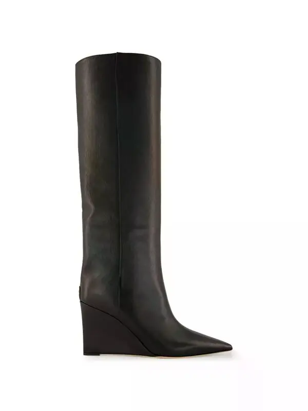 JIMMY CHOO Blake 85 Smooth Leather Knee-high Boots With Wedge Heel - Black