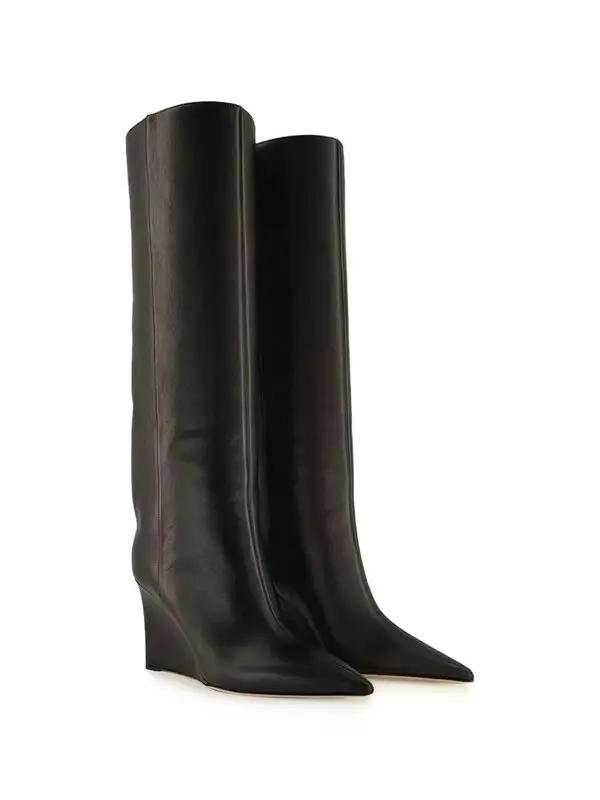 JIMMY CHOO Blake 85 Smooth Leather Knee-high Boots With Wedge Heel