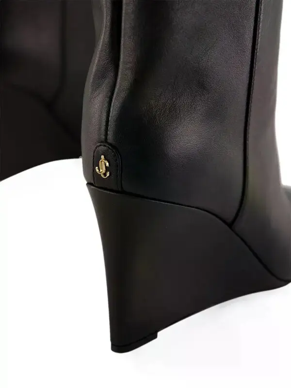 JIMMY CHOO Blake 85 Smooth Leather Knee-high Boots With Wedge Heel