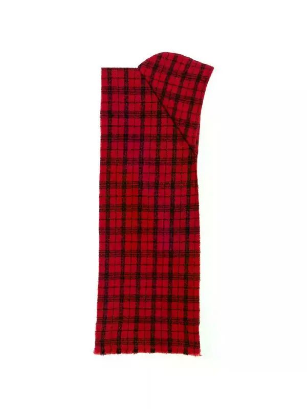 Destin Checked Fringed Scarf